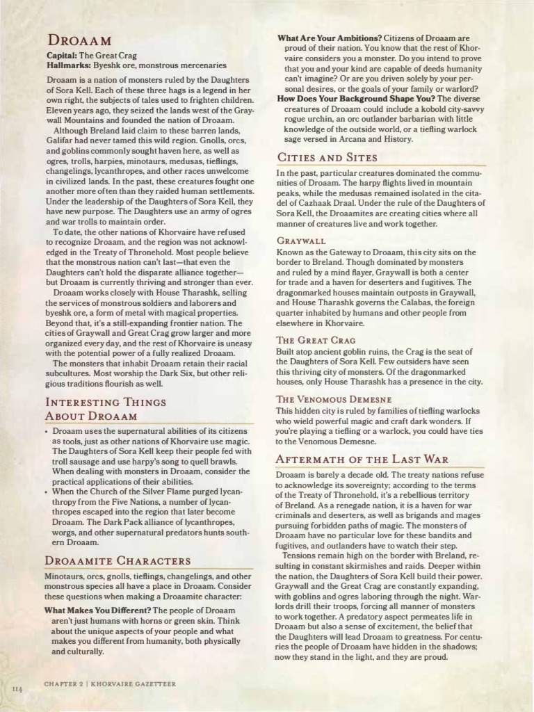 Droaam: Nation of Monsters Rising | PDF