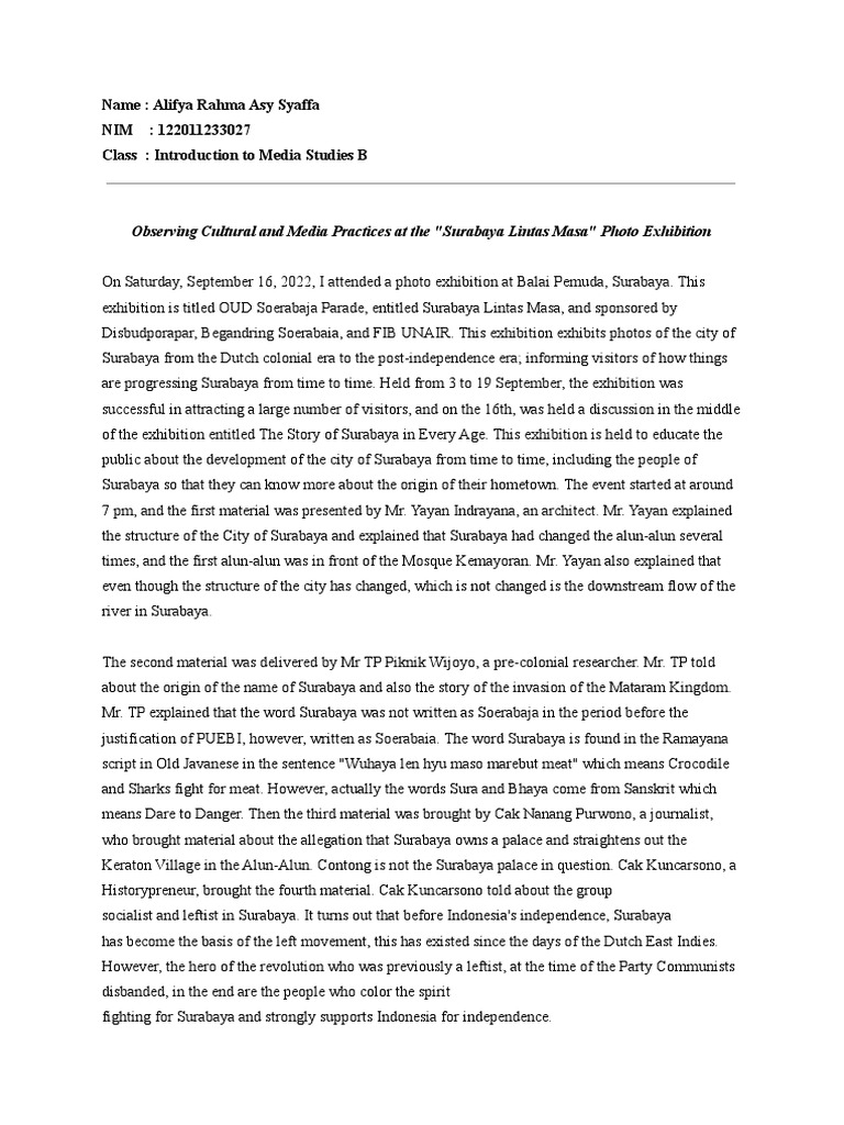 Observing Cultural and Media Practices at The - Surabaya Lintas Masa ...