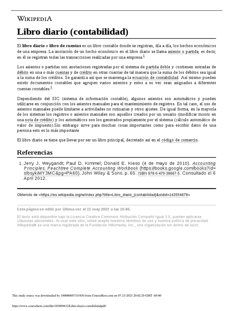 Libro Diario Contabilidad PDF | Descargar gratis PDF | Contabilidad ...