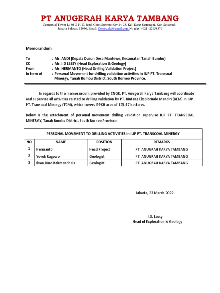 Drilling Validation in Tanah Bumbu | PDF