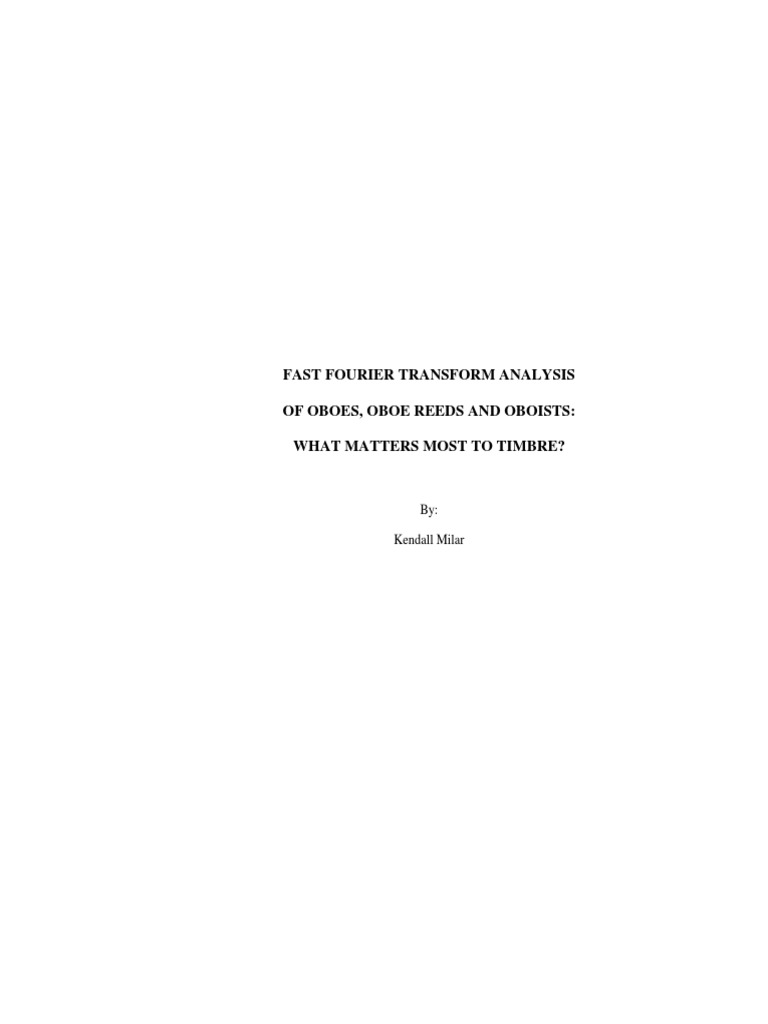 FFT Analysis of Oboes | PDF | Oboe | Harmonic FFT Analysis of Oboes | PDF | Oboe | Harmonic