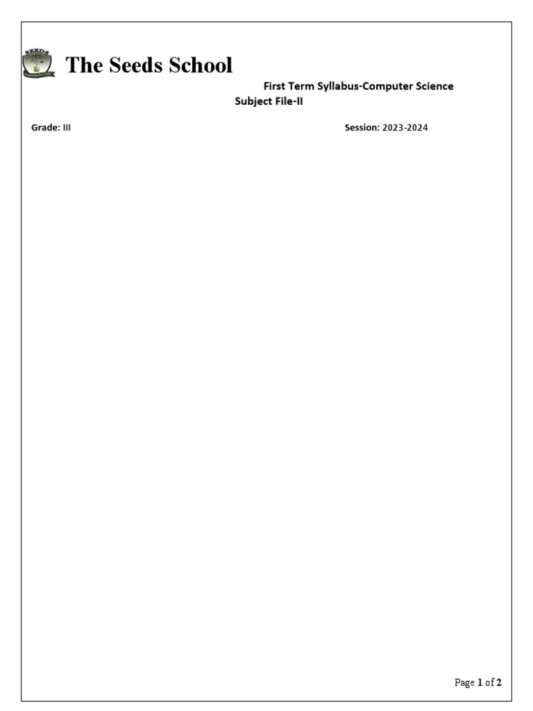 Computer Subject file 2 grade 3 | PDF