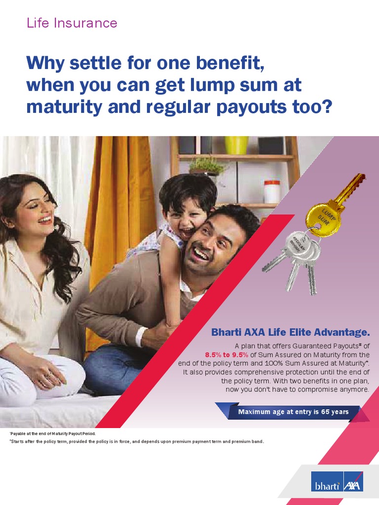Bharti AXA Life Elite Advantage Plan | PDF | Insurance | Life Insurance