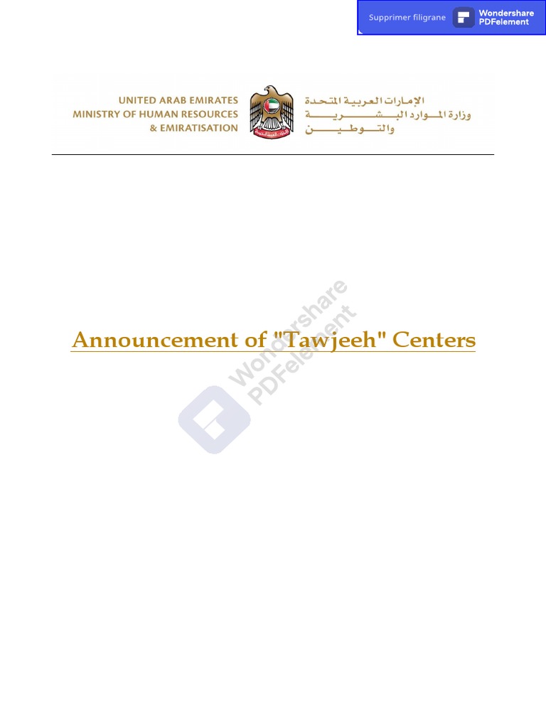 Tawjeeh UAE Accouncement | Download Free PDF | Employment | United Arab ...