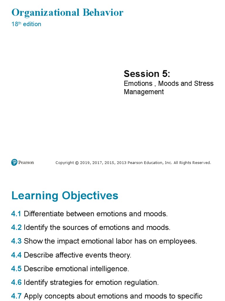 OB Session 5 Emotions Moods and Stress Management | PDF | Emotions ...
