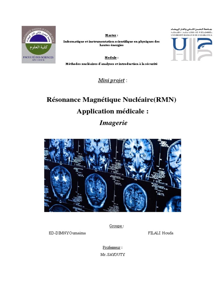 Mini Projet RMN | PDF | Résonance magnétique nucléaire | Imagerie par résonance magnétique