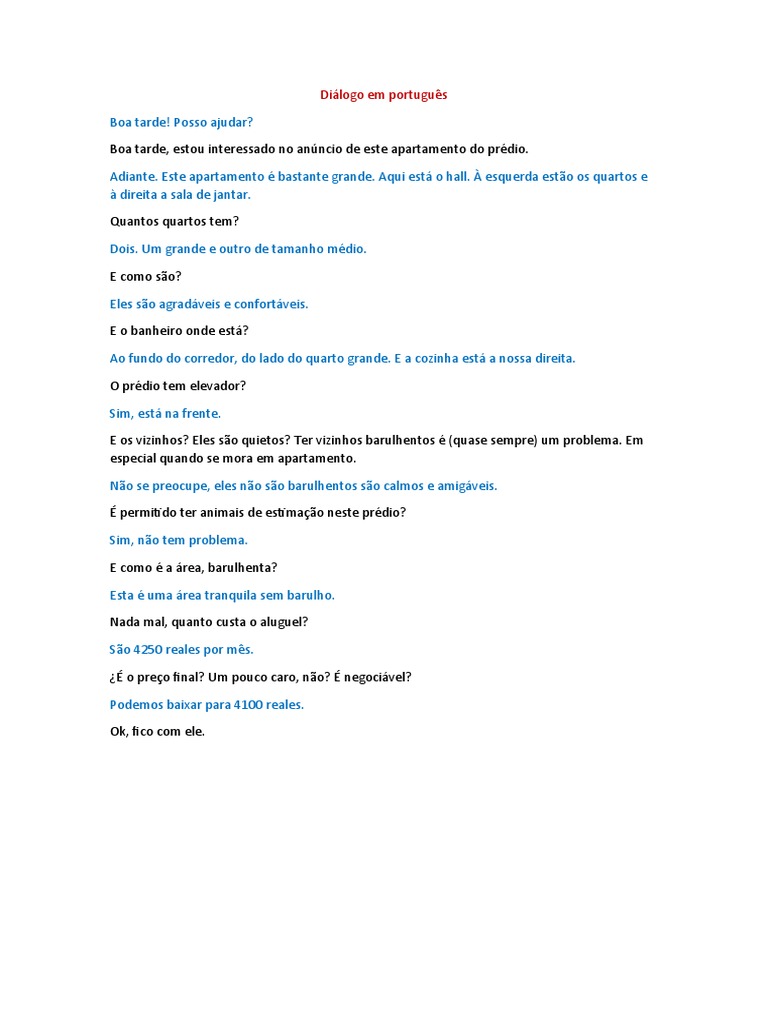 Diálogo em Português | PDF