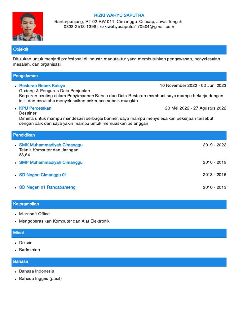 CV Rizki Wahyu Saputra | PDF