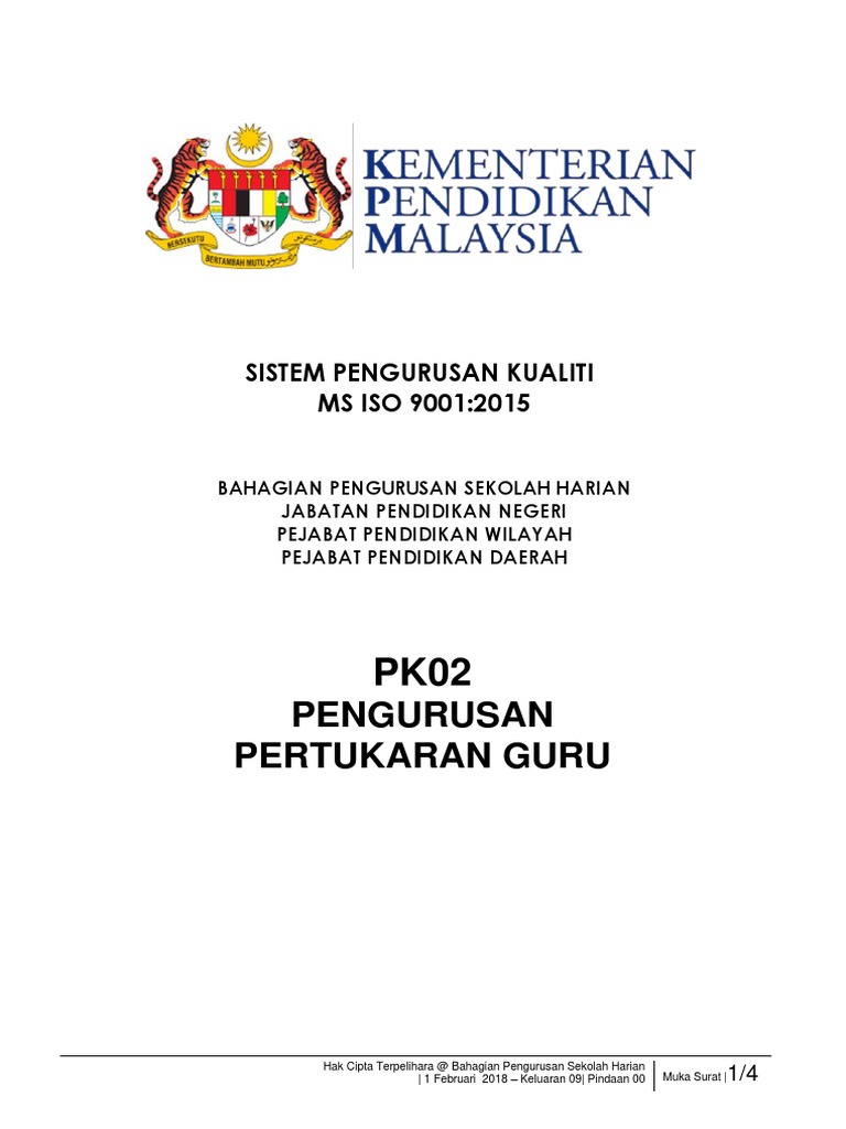 PK02 Pengurusan Pertukaran Guru | PDF