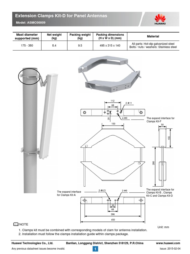 Extension Clamps Kit-D-ASMC00009 Datasheet | PDF | Manufactured Goods