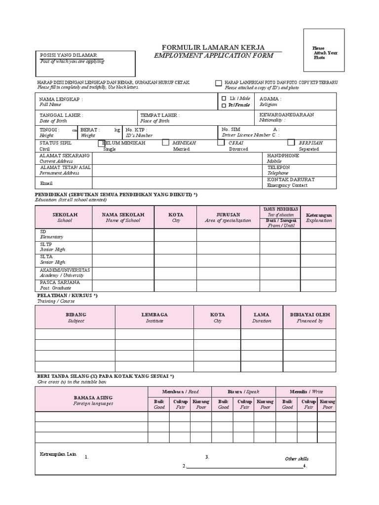 Form APPLICATION | PDF