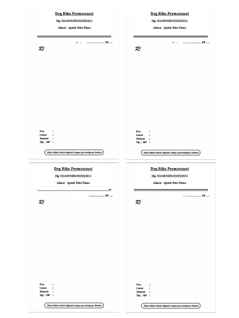 Resep DRG Rika 1 | PDF