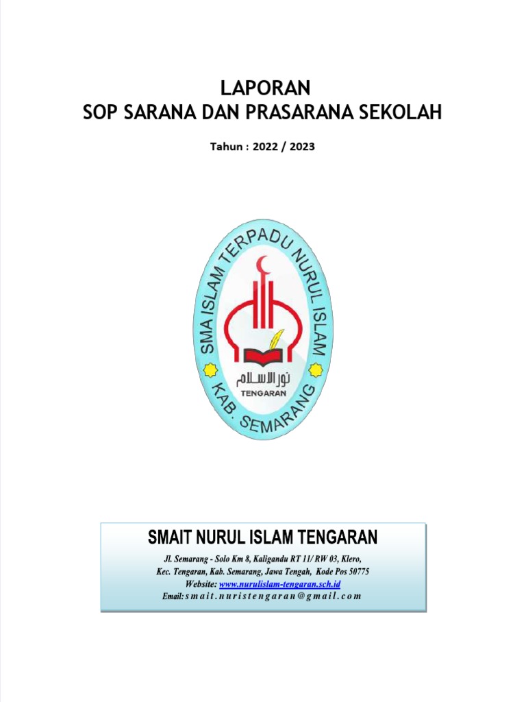 Laporan Sop Sarana Dan Prasarana Sekolah: Tahun: 2022 / 2023 | PDF
