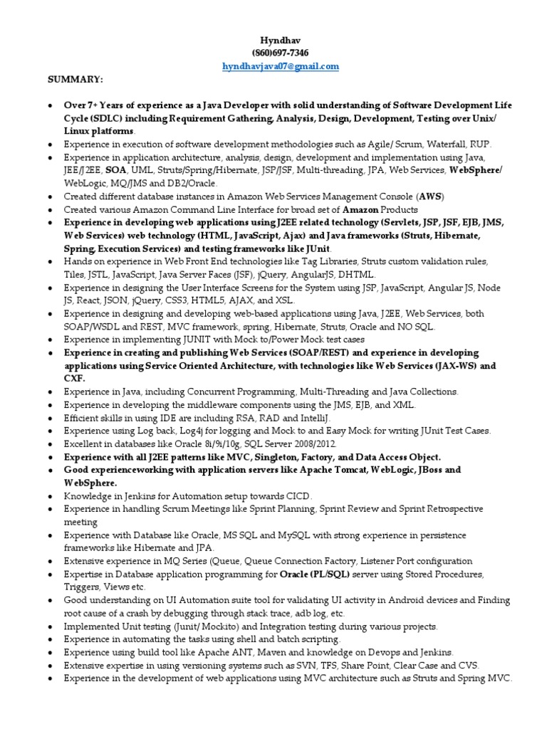1525974395Hyndhav-Resume | PDF | Spring Framework | Dynamic Web Page