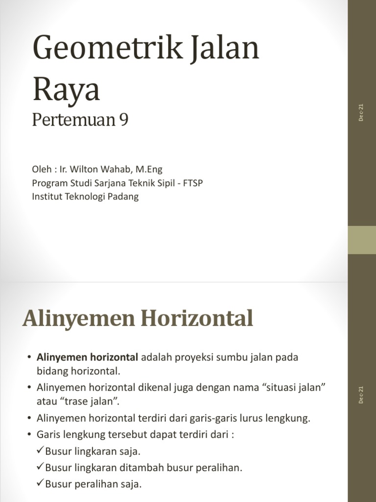 Pertemuan-9 - Alinyemen Horizontal | PDF