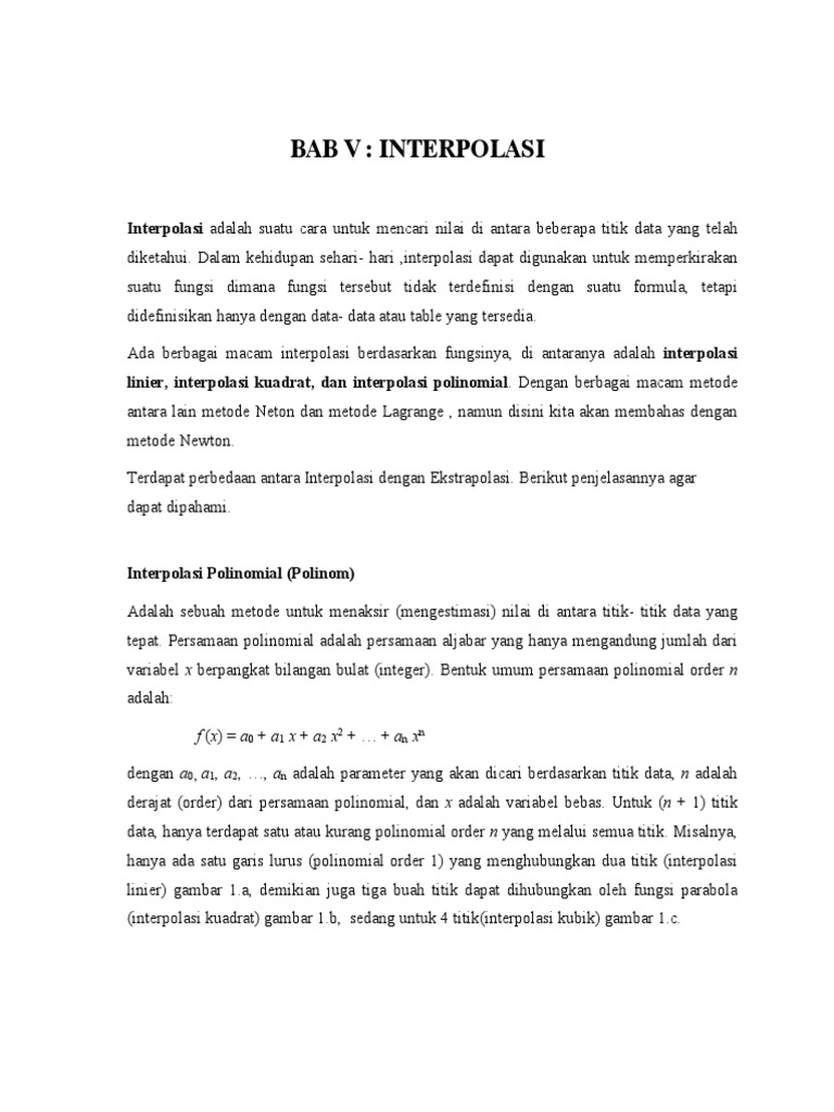 Interpolasi | PDF | Metode & Bahan Ajar