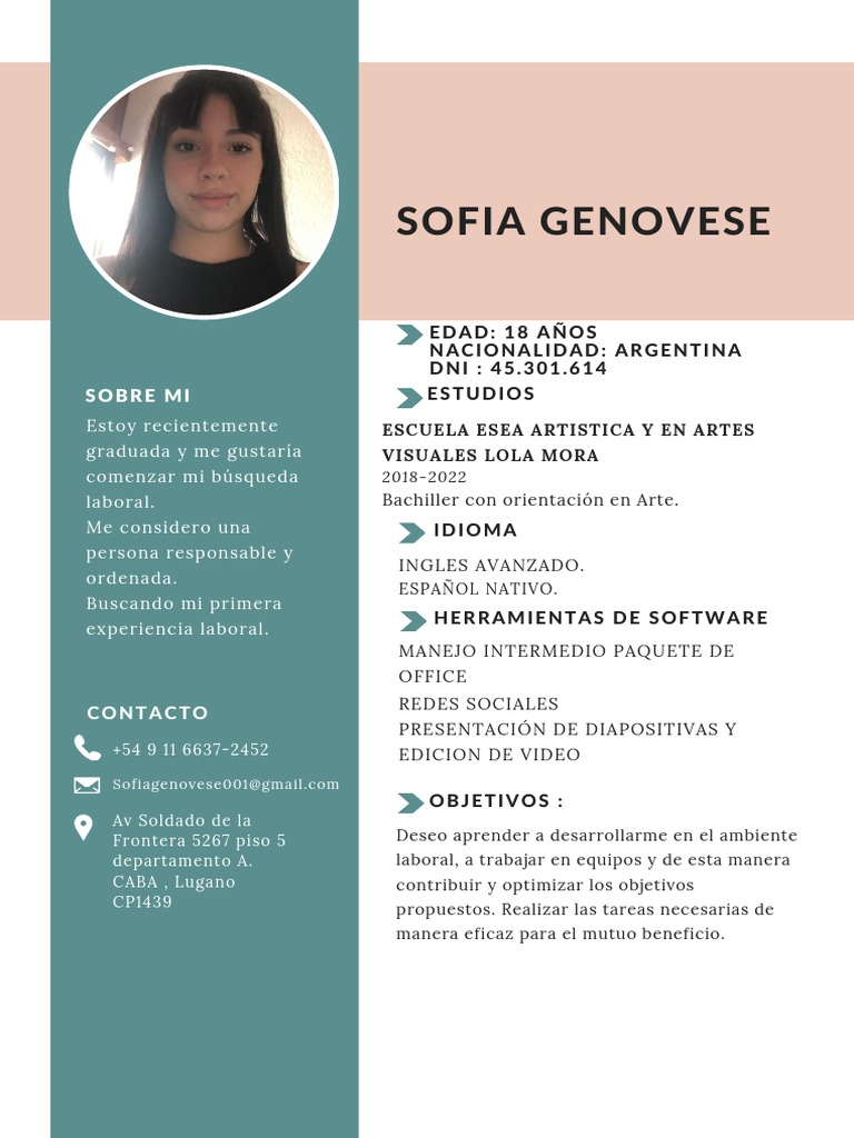 CV Sofia Genovese | PDF