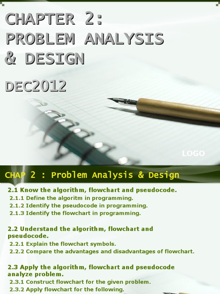 Chapter 2 Problem Analysis And Design Pdf Algorithms Computer Programming