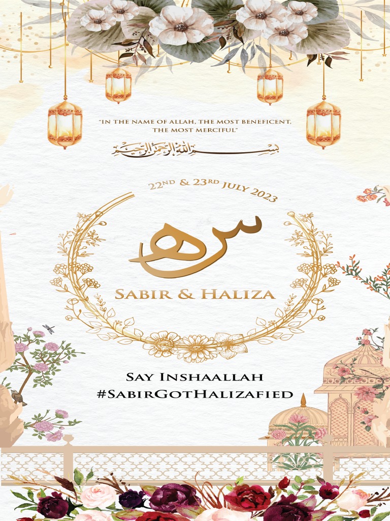 Sabir & Haliza Wedding Invitation - High - Linked | PDF | Self ...