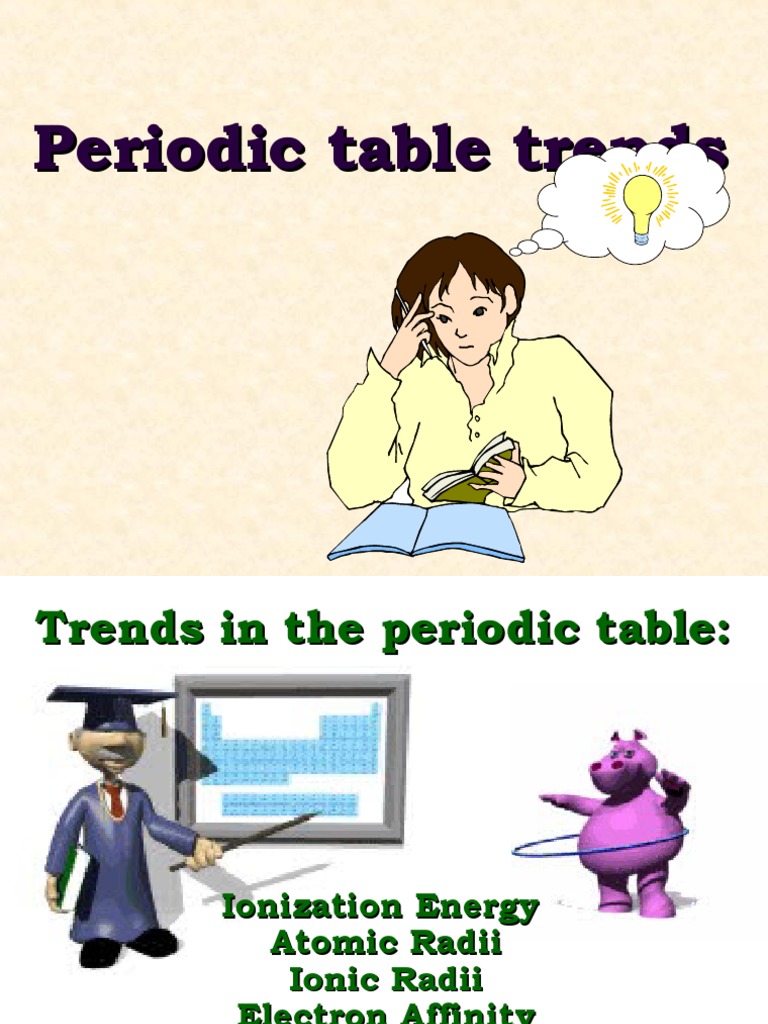 trends in periodic table | PDF | Ion | Atoms
