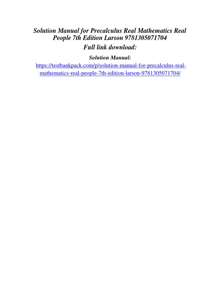 Precalculus Function Solutions Manual | PDF | Function (Mathematics) | Mathematics