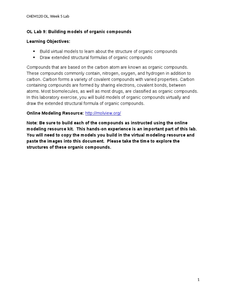 OL Lab 9 Organic Chemistry | PDF | Chemical Compounds | Organic Chemistry