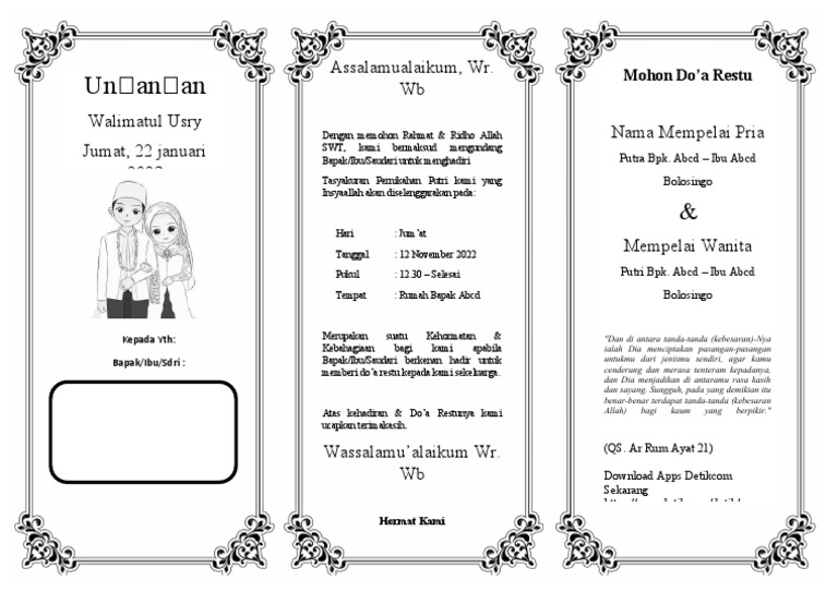 Undangan Walimatul Usry Pernikahan | PDF