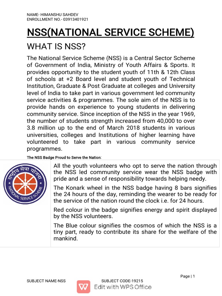 NSS New | PDF