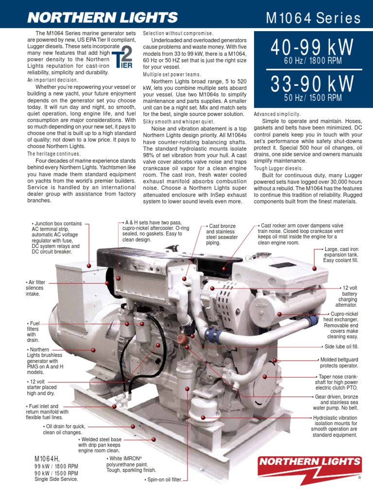 M 1064 SERIES Brochure - Tif | PDF | Fuel Injection | Electric Generator