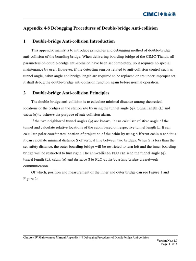 Debugging Procedures Of Double Bridge Anti Collision Pdf Angle Collision