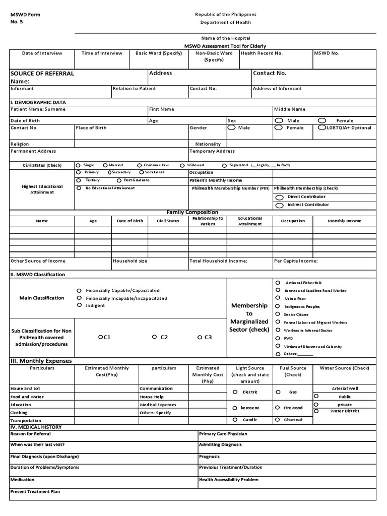 Assessment Tool For Elderly | PDF | Caregiver | Health Care