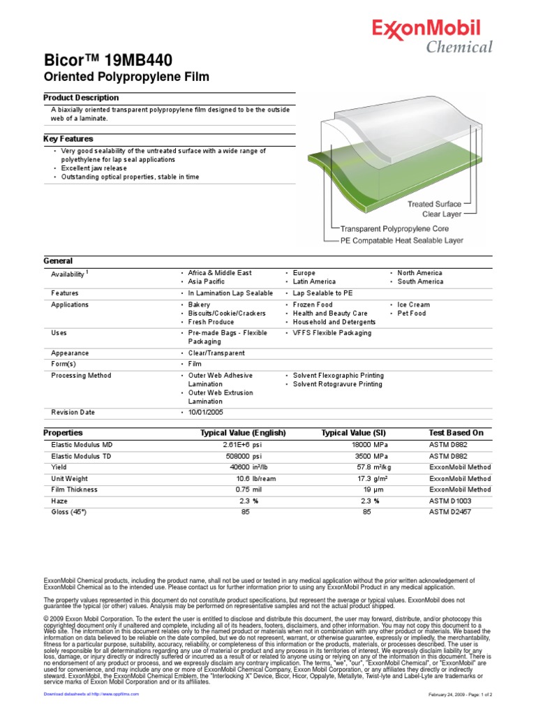 Bicor 19MB440 | PDF | Exxon Mobil | Lamination
