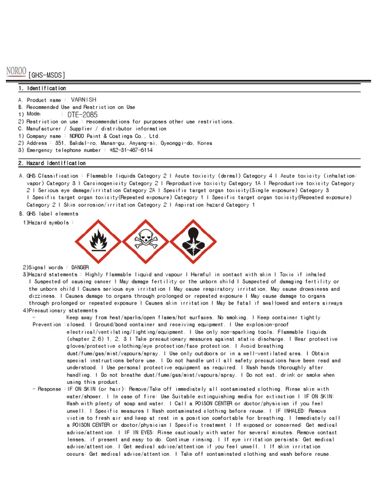 MSDS | PDF | Firefighting | Personal Protective Equipment
