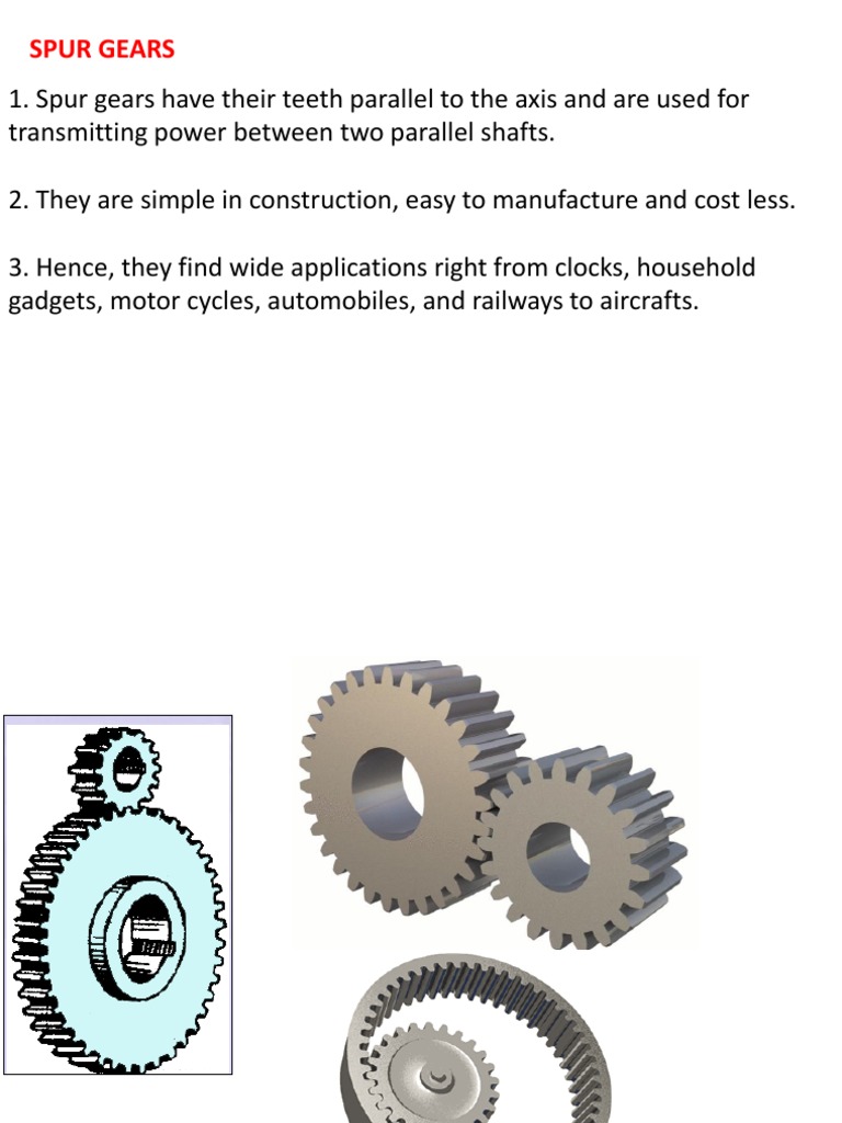 Types of Gears: Spur, Helical, Herringbone | PDF