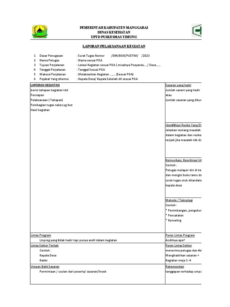 Laporan Kegiatan Posyandu Wae Ri'i | PDF