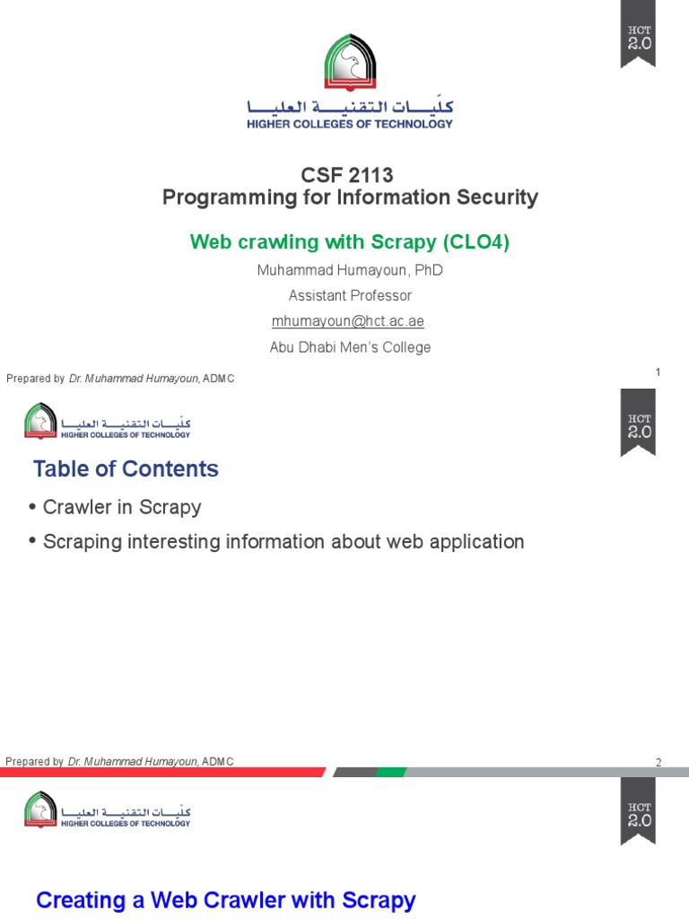 Scrapy Web Crawling Guide | PDF | Json | Comma Separated Values