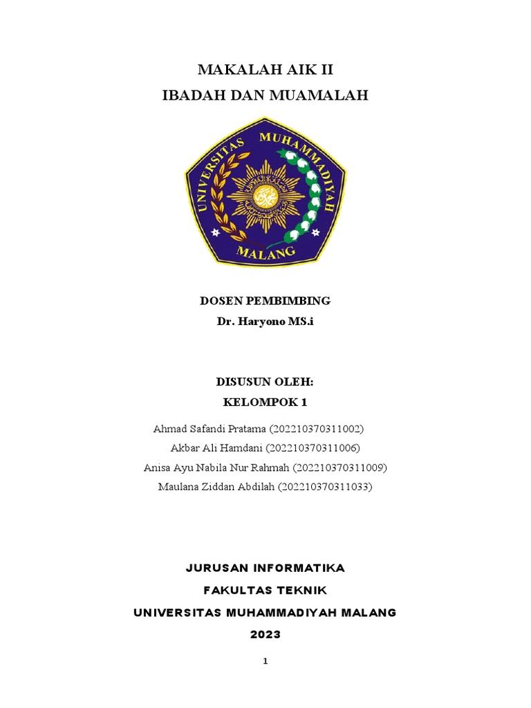 Konsep Ibadah Dalam Islam - Kelompok 1 - Aik II | PDF