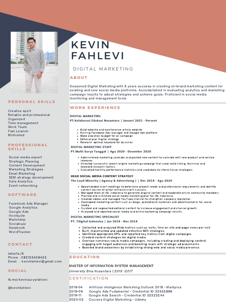 Kevin CV | PDF | Digital Marketing | Social Media