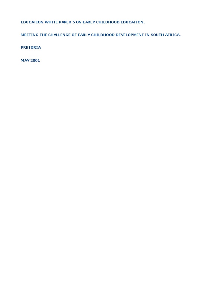 White Paper 5 | PDF | Child Development | Poverty