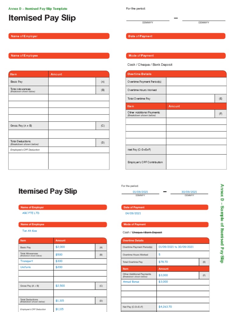 Itemised Pay Slip Template Guide | PDF | Paycheck | Payments