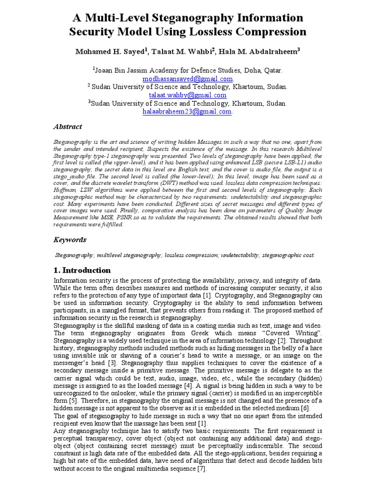 Multi-Level Steganography Model | PDF | Data Compression | Code