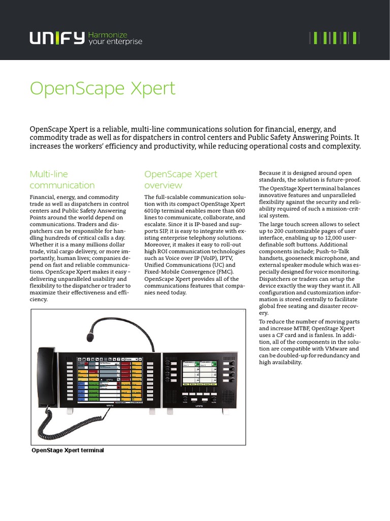 28-01-2016-19-07-OpenScape Xpert | PDF | Session Initiation Protocol | Service Industries