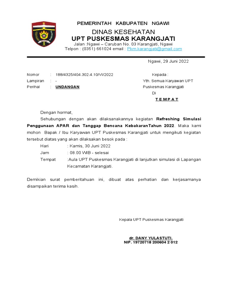 Undangan Refres APAR 2022 | PDF