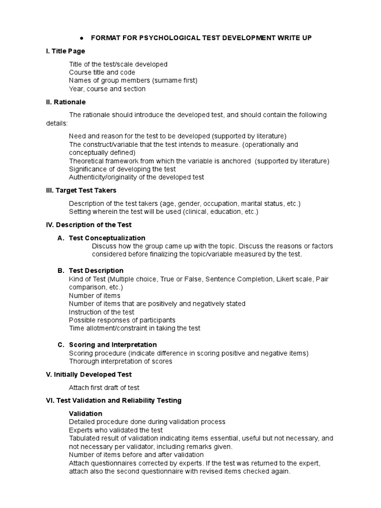 Format For Psychological Development Write Up | PDF | Evaluation ...