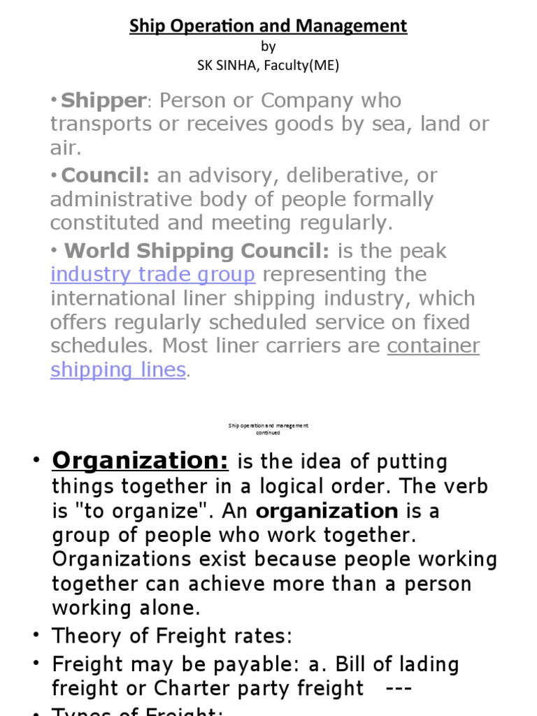 Scope of Shipping Operations Explained | PDF | Insurance | Bill Of Lading