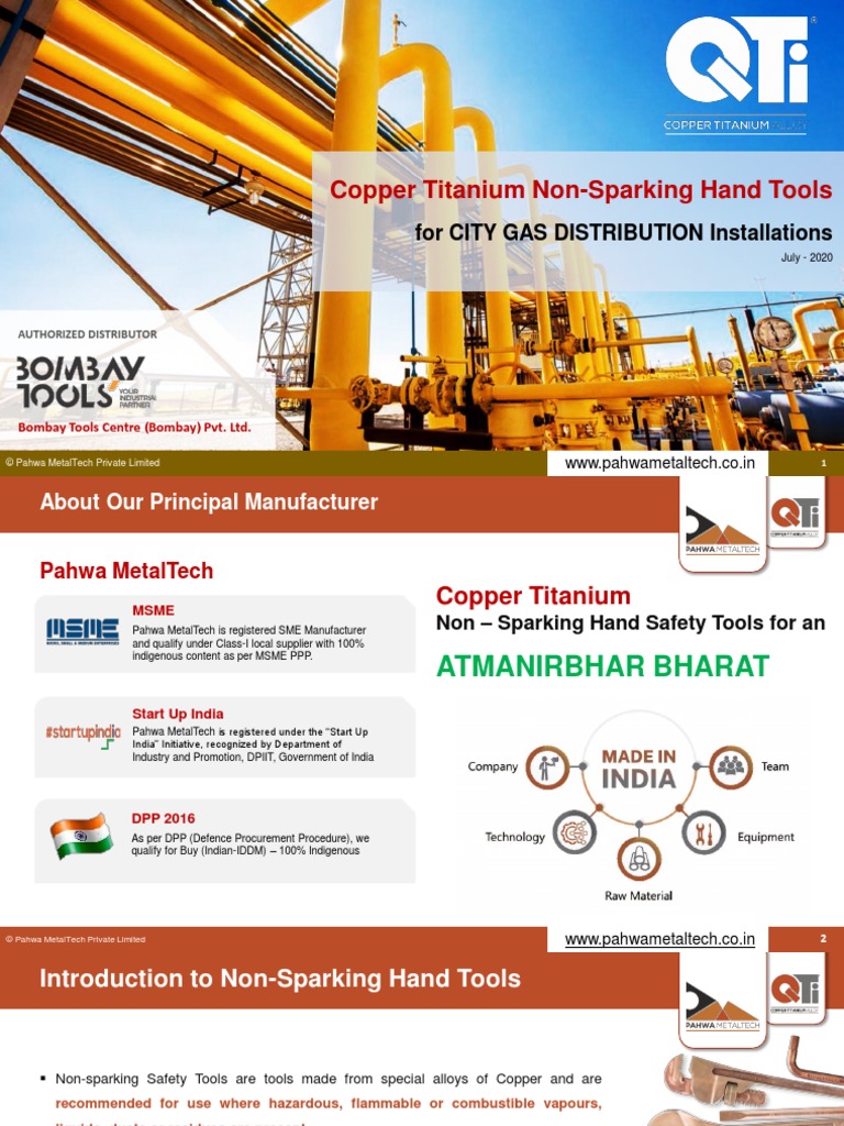 Bombay Tools - QTi - Non-Sparking Hand Tools - For CGD | PDF | Chemistry