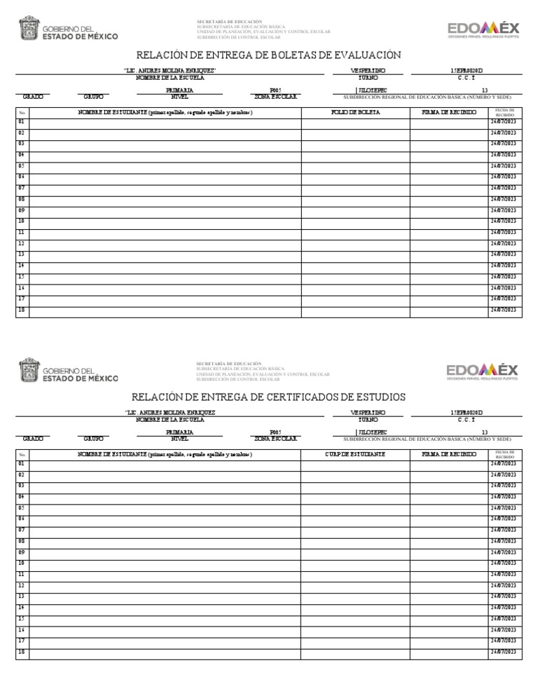 Entrega de Boletas y Certificados 2023 | PDF