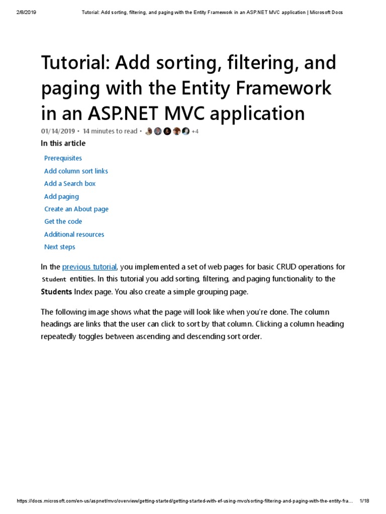 Tutorial - Add Sorting, Filtering, and Paging With The Entity Framework in An ASP - NET MVC ...