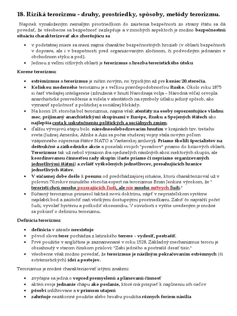 18, 19,20, 21 Terorizmus | PDF