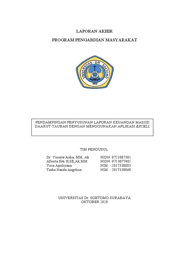 Laporan Pengabdian Pendampingan Masjid Fix - Bu Yos Dan Bu Esti | PDF